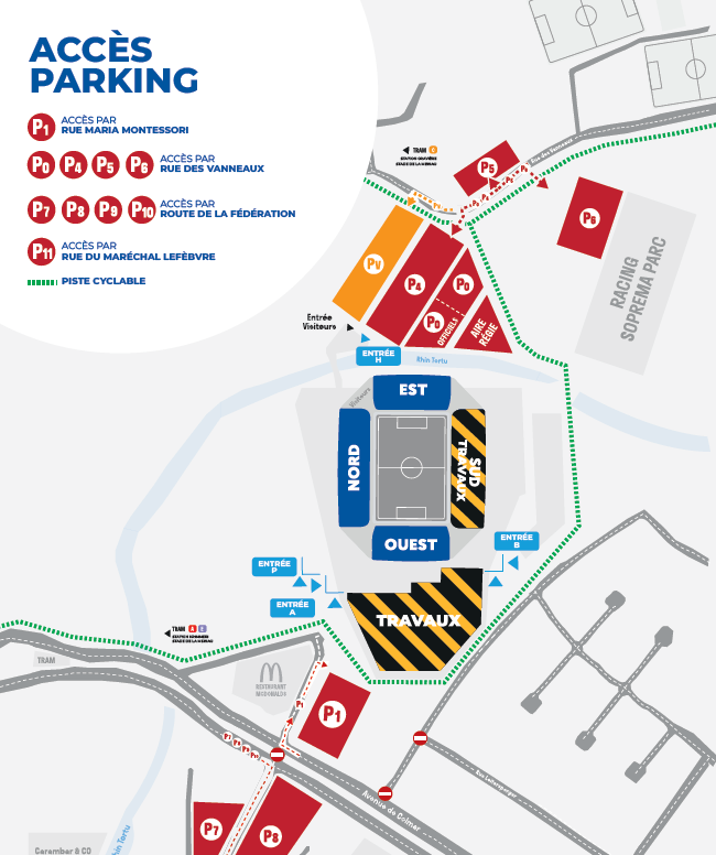 Accès et Stationnement | RC Strasbourg